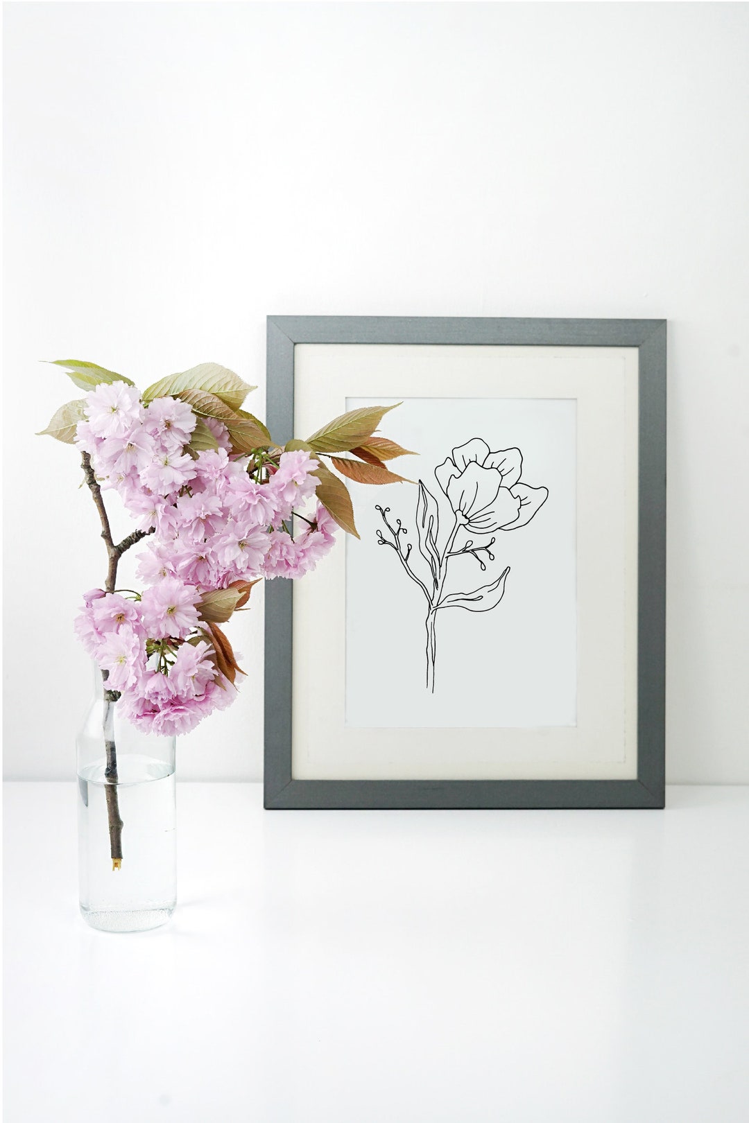 Poppy 2 // Line Drawing Digital Print - Etsy
