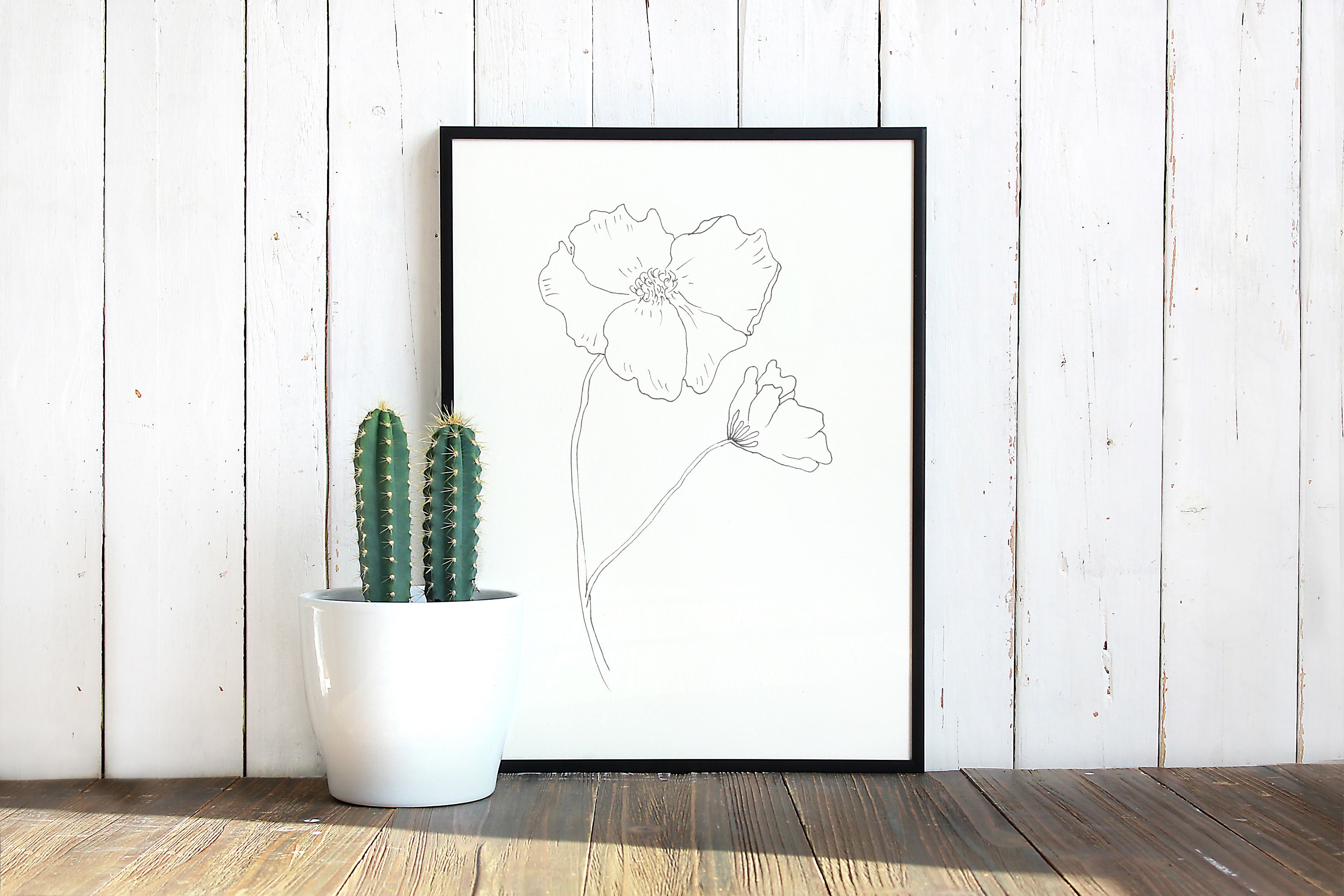 Poppy // Line Drawing Digital Print - Etsy