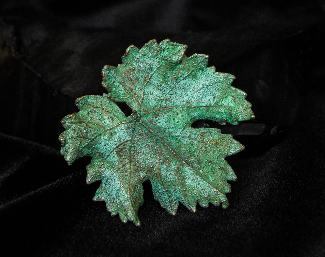Broche en véritable feuille de vigne, bijoux Cottagecore, cadeau d ...