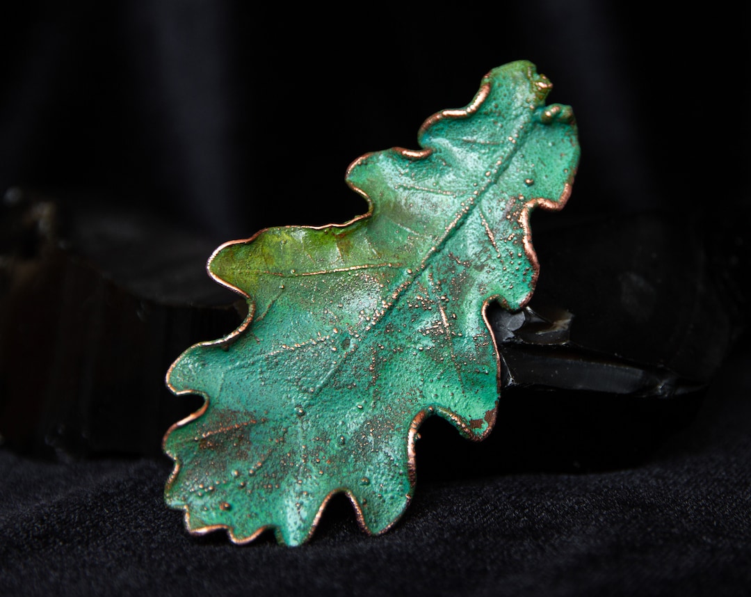 Real Oak Leaf Brooch Green Elven Cloak Brooch Fairycore Jewelry ...