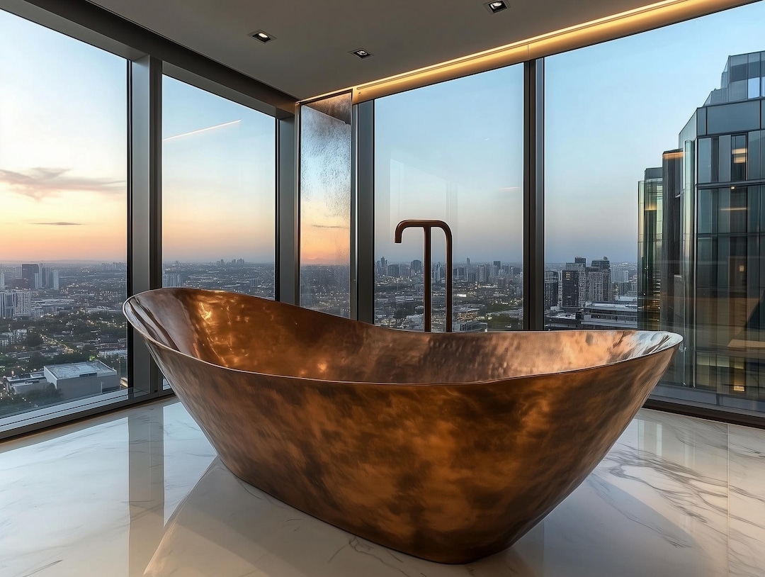 Handcrafted Antique Copper Bathtub, Copper Slipper Bath, Luxury Copper ...