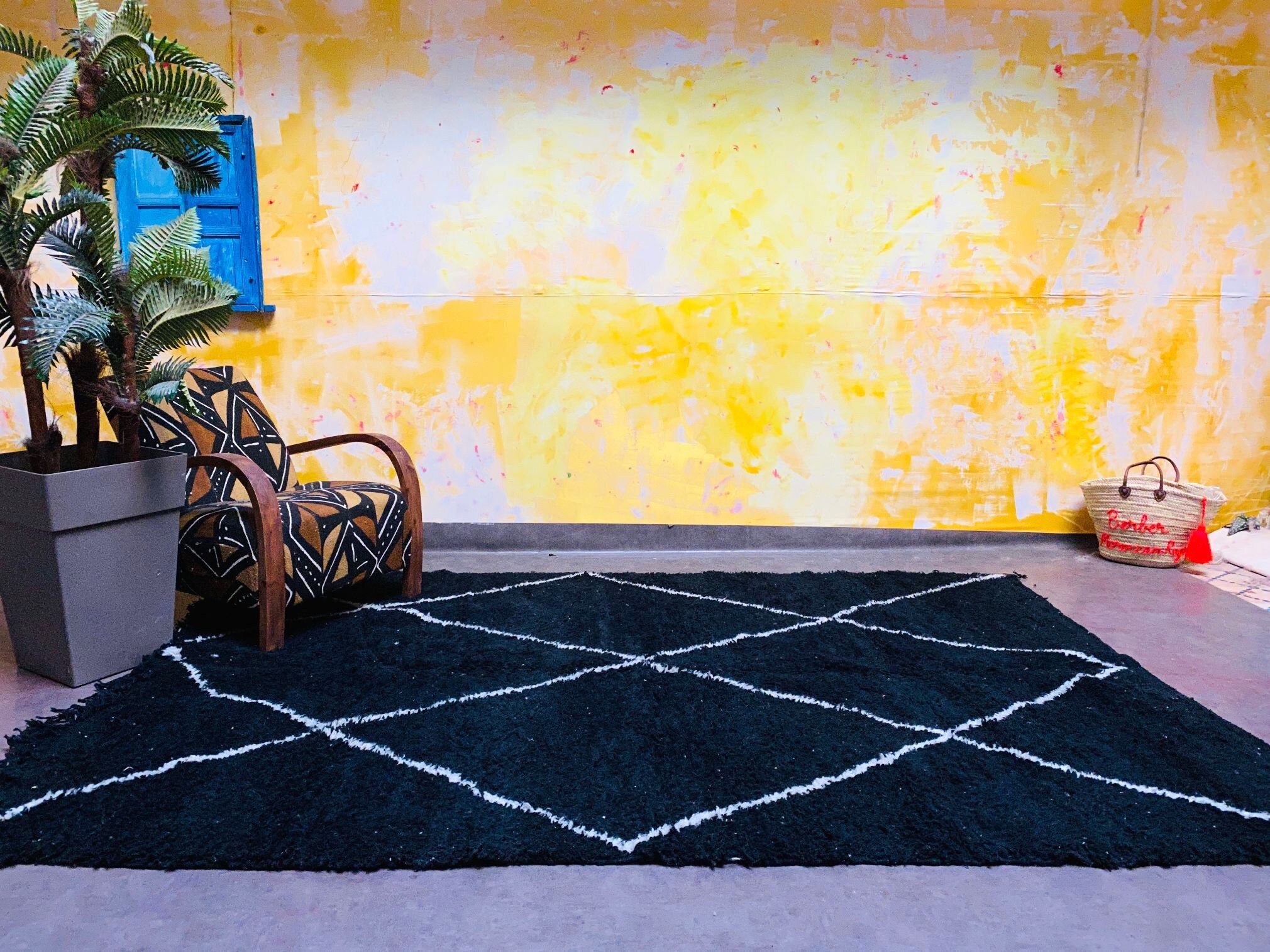 Black Moroccan Rugs Handmade Beni Ourain Style berber area | Etsy