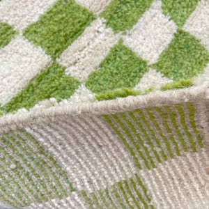 Green Checkered Rug Handmade Moroccan Shag Rug - Etsy