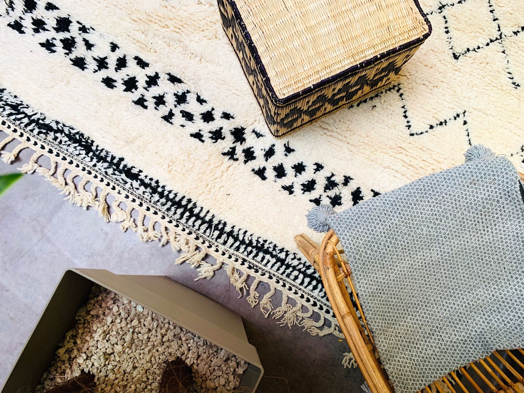 Beni ourain rug Authentic Moroccan rug Berber carpet | Etsy