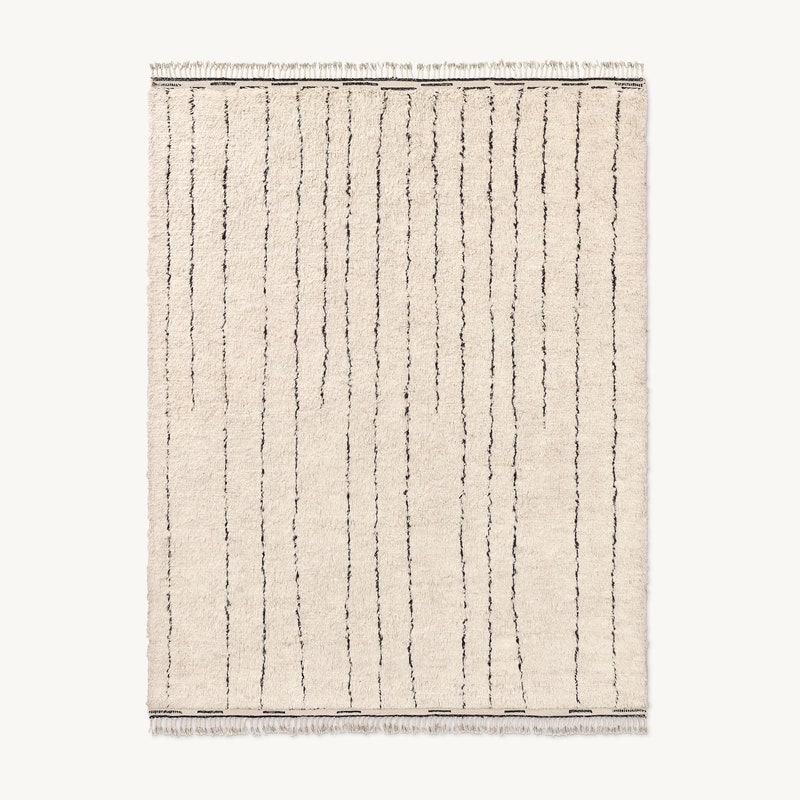 Cream and Black 8x10 Rug - Etsy