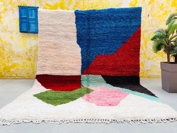 Authentic beni ourain Rug 8.4 Ft x 11.1 Ft Large Moroccan Berber Rug Colorful Boujaad Rug Handwoven Wool Rug Morrocan Rug Area Rug 8x11 Etsy Polska