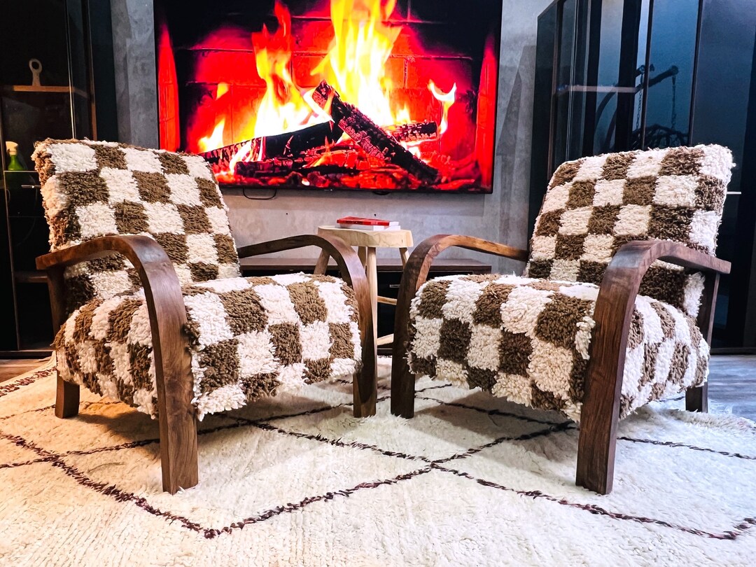 Set of 2 Vintage Retro Lounge, Handmade Mid Century Armchairs in Walnut ...