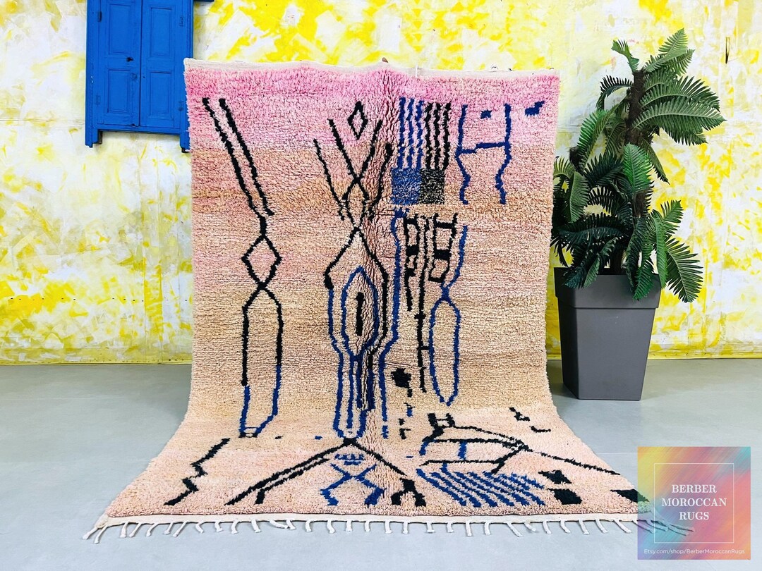 Wool Mrirt Rug 5.1 FT X 8.1 FT, Morocco Rug Handmade Moroccan Berber ...