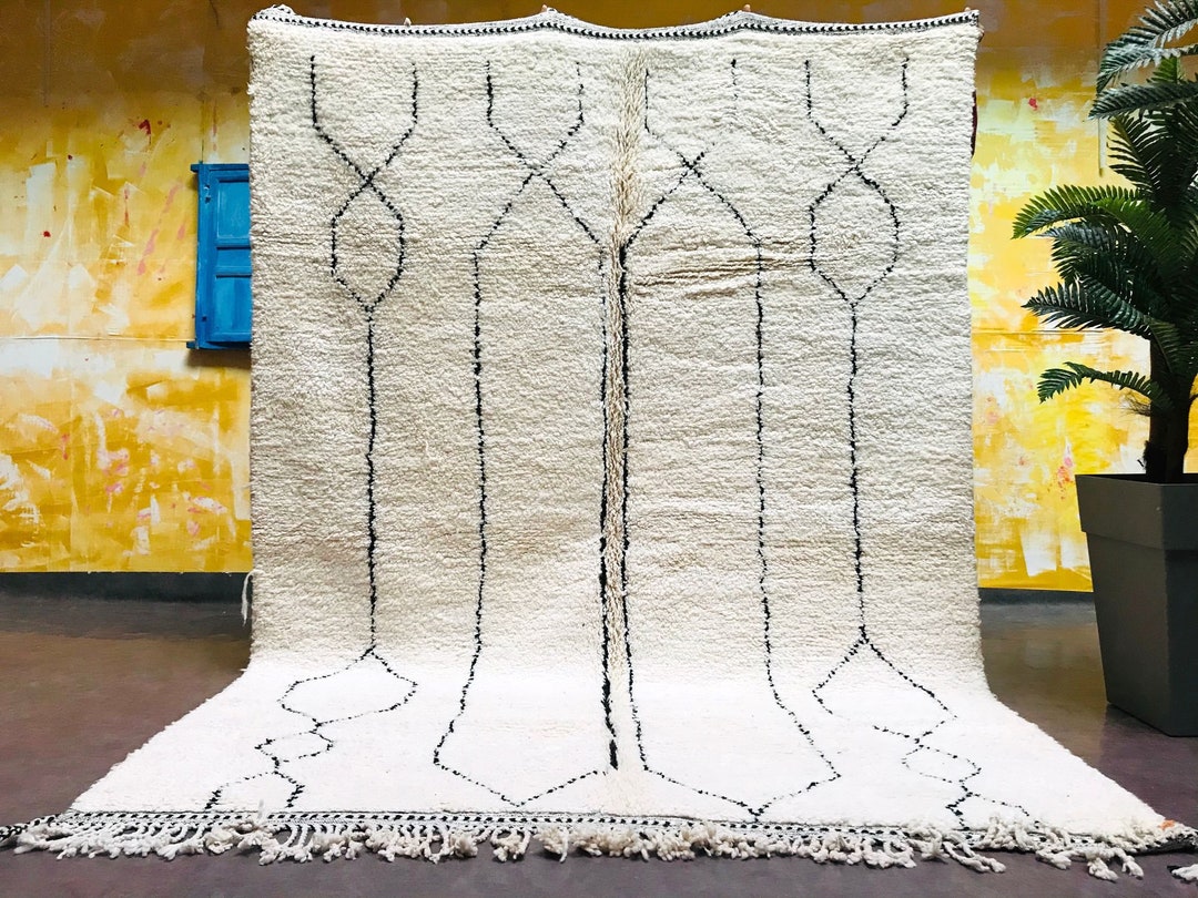 Custom Size Moroccan Rug Handmade Beni Ourain Style Area Rug Berber Rug ...
