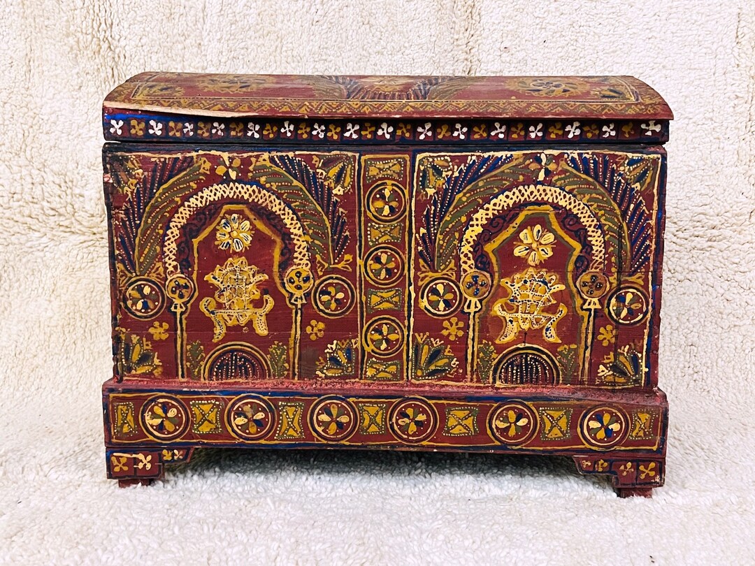 Antique MOROCCAN WOOD CHEST, Berber Wooden Chest, Moroccan Handicraft ...