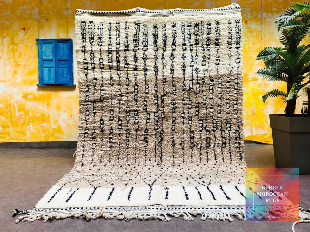 Custom Size Area Rug, Authentic Moroccan Beni Ourain Wool Carpet ...