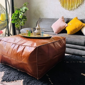 Amazing Square Ottoman Pouffe Table Coffee Moroccan Leather,ottoman ...