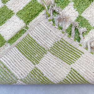 Green Checkered Rug Handmade Moroccan Shag Rug - Etsy