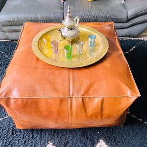 Amazing Square Ottoman Pouffe Table Coffee Moroccan Leather,ottoman ...