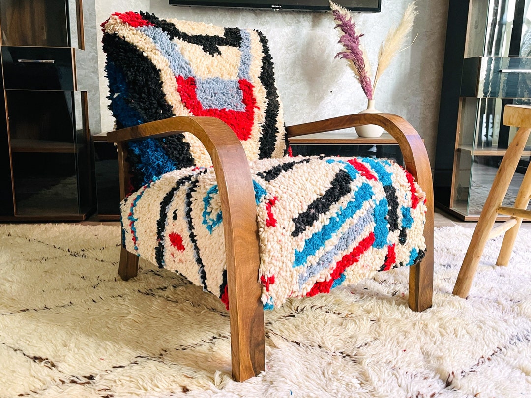 Colorful Moroccan Chair, Accent Chair for Bedroom, Moroccan Sitting ...