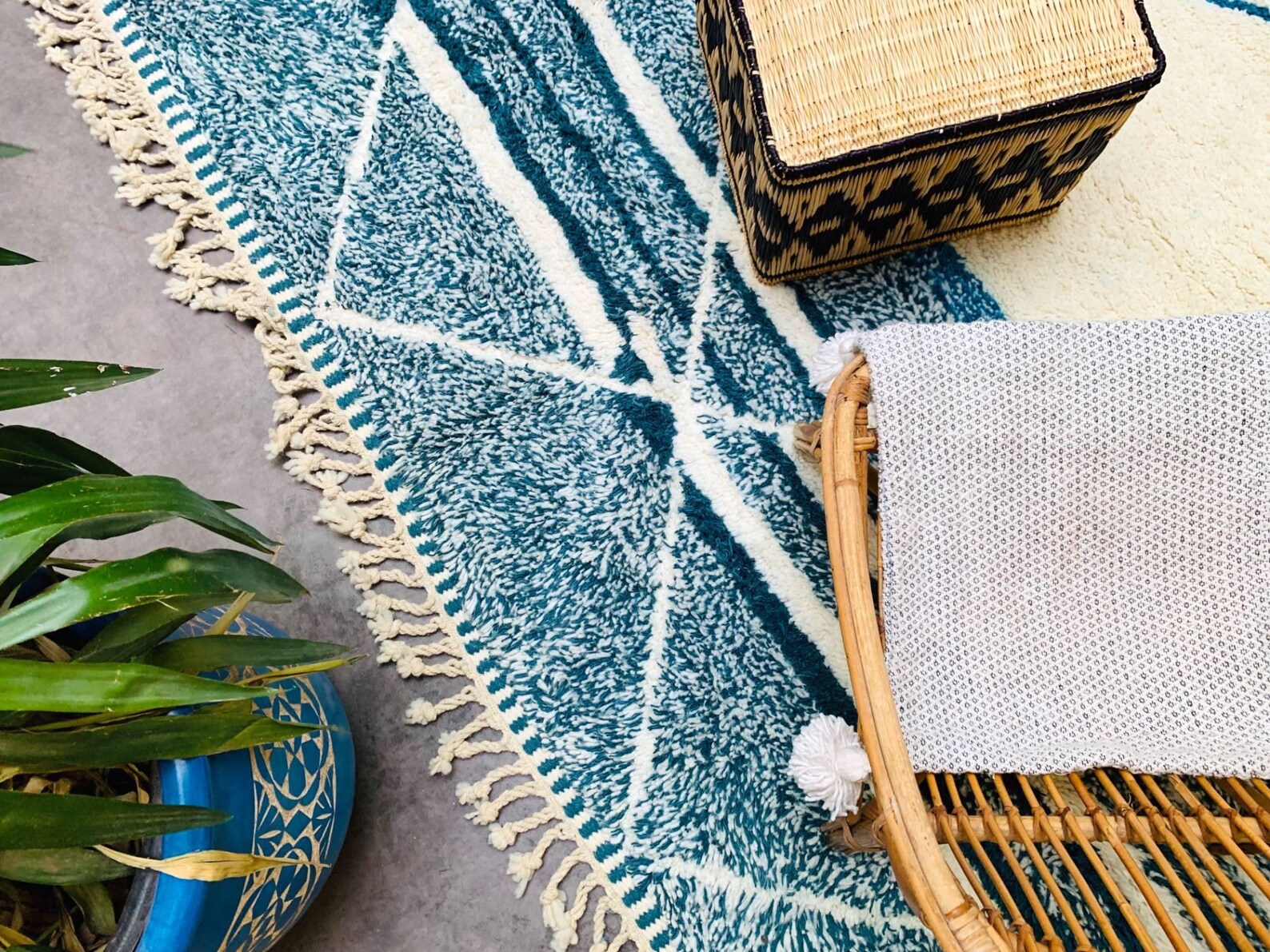 Fluffy Wool Rug Beni Ourain Rug Vintage 100% WOOL Handmade - Etsy