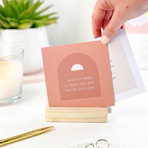 Positive Daily Affirmation Cards With Wood Holder | Inspirational ...