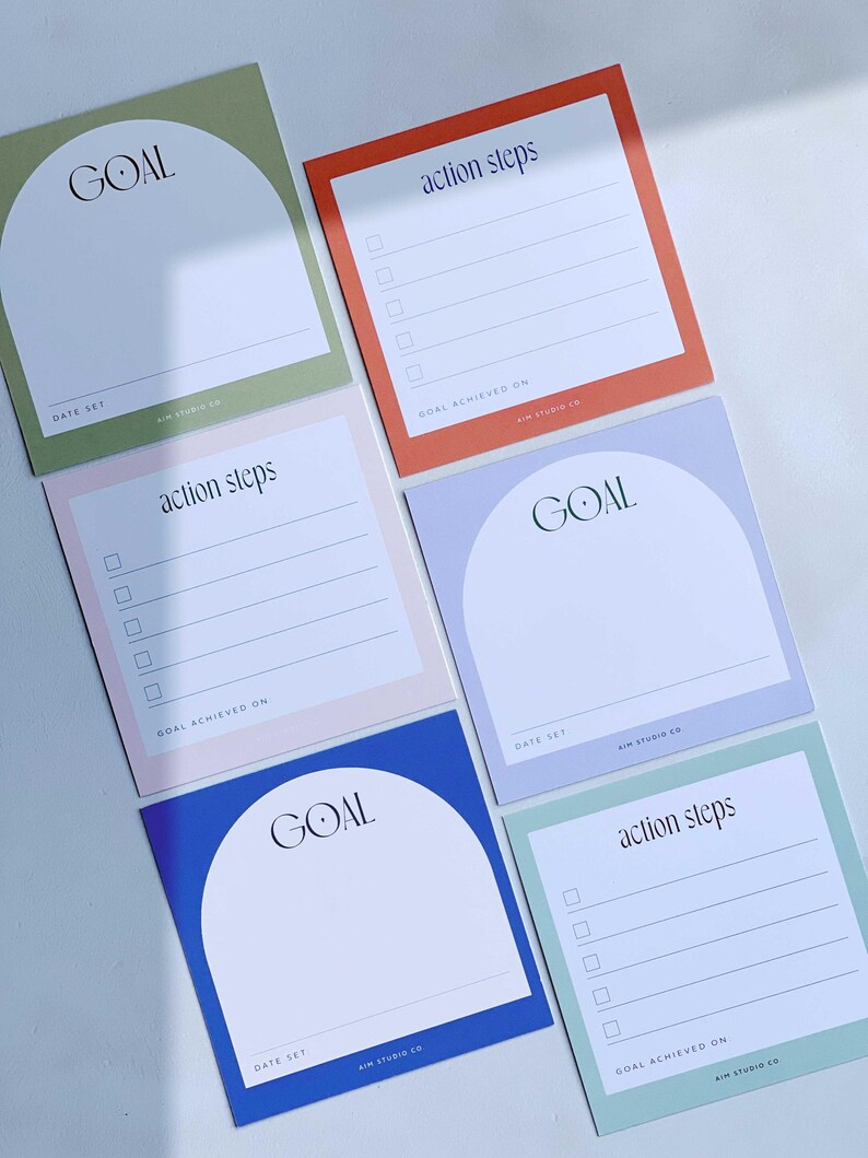 Goal Setting Cards: Personal Development Tool With Pine Wood Holder - Etsy