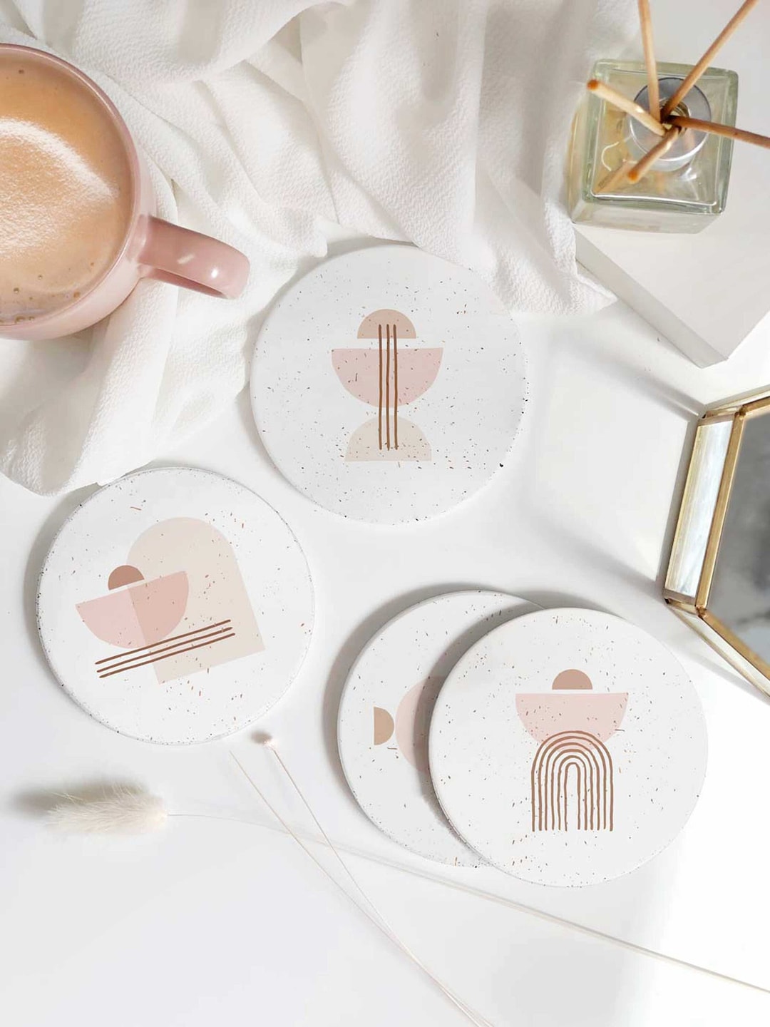 Set of Ceramic Coasters | Boho Decor, Aesthetic Homeware, Home Decor ...