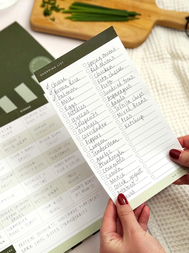 Weekly Meal Planner & Grocery List Notepad: Perforated A4 Tear‑off Menu ...