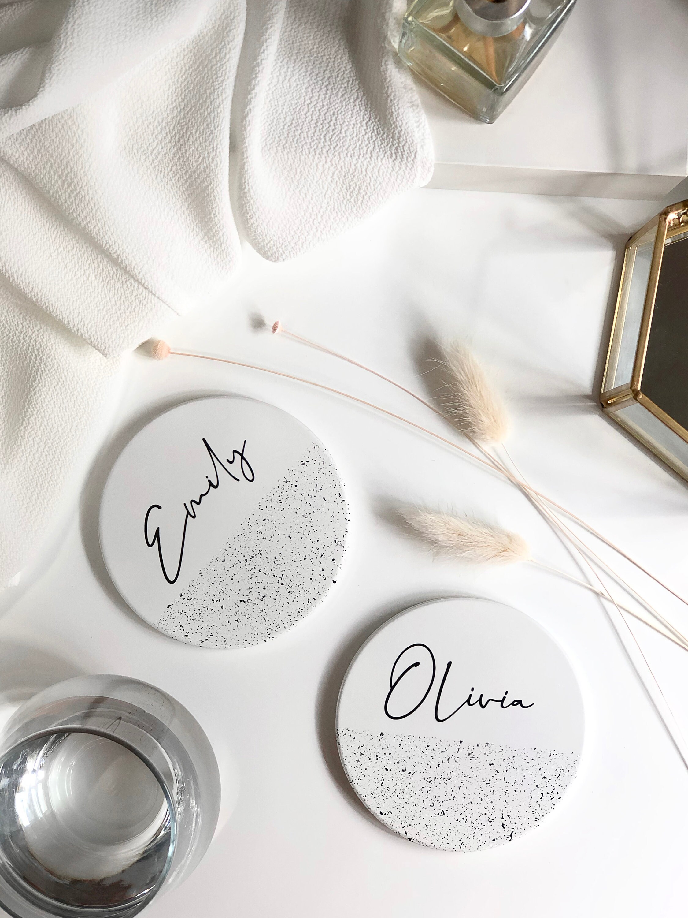 Personalised Name Coaster Terrazzo Ceramic Coaster Custom - Etsy UK