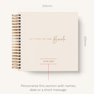 Letters to the Bride Scrapbook: Custom Wedding Date, Gold Foil Bridal ...