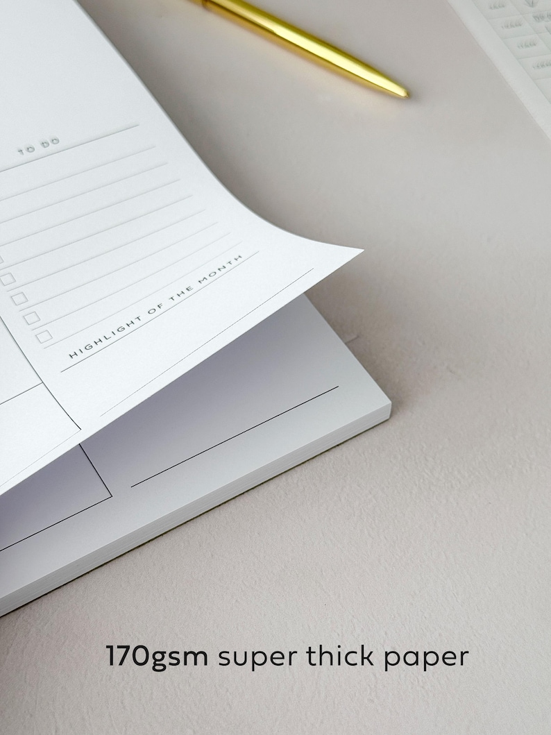 Monthly Planner Notepad: A3 or A4 Undated Tear-off Desk Pad - Etsy ...