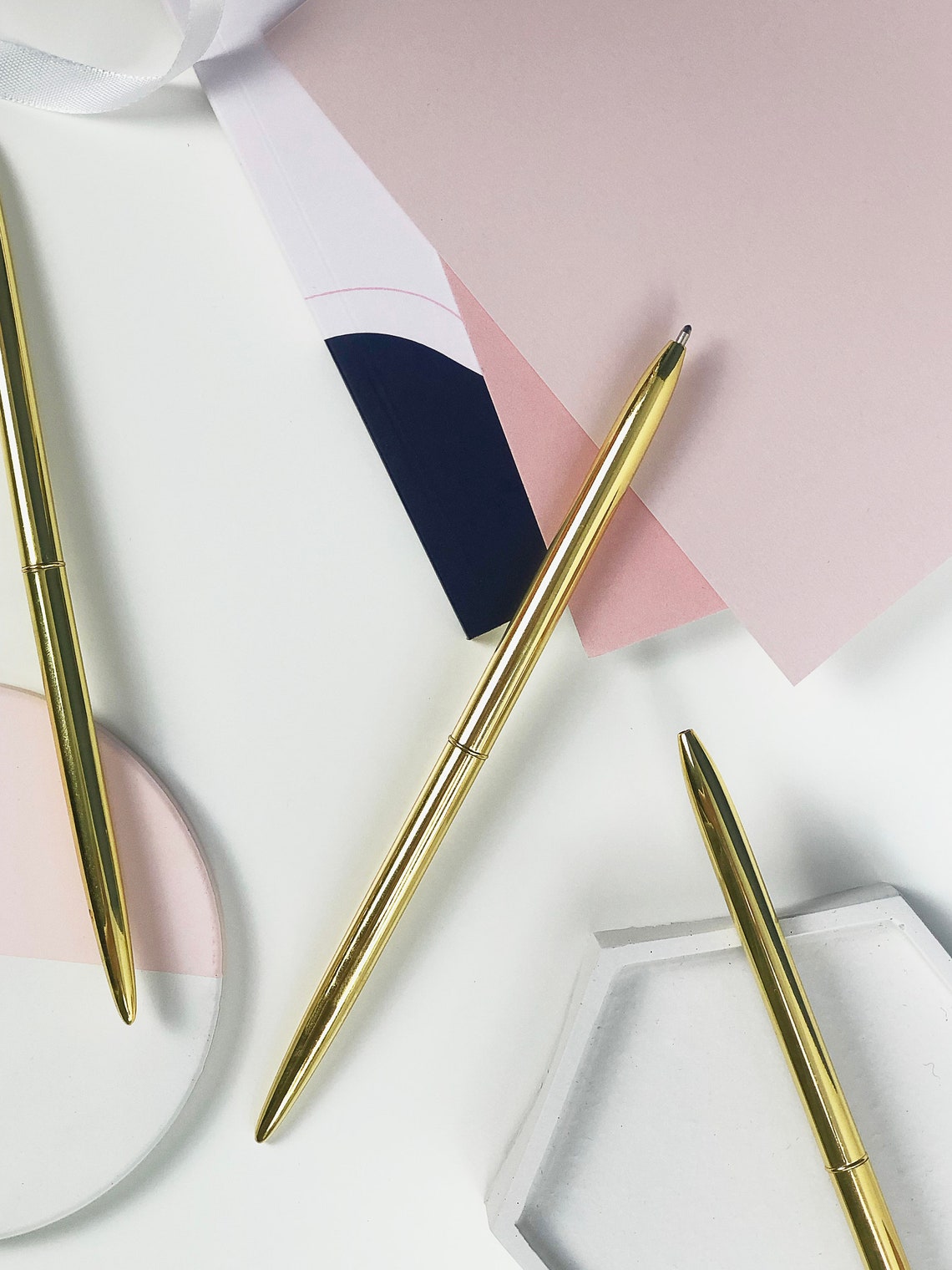 Gold Metal Pen Slim Ballpoint Pen Office Stationery - Etsy UK