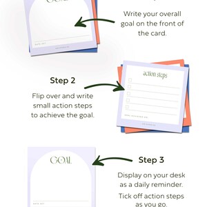 Goal Setting Cards: Personal Development Tool With Pine Wood Holder - Etsy