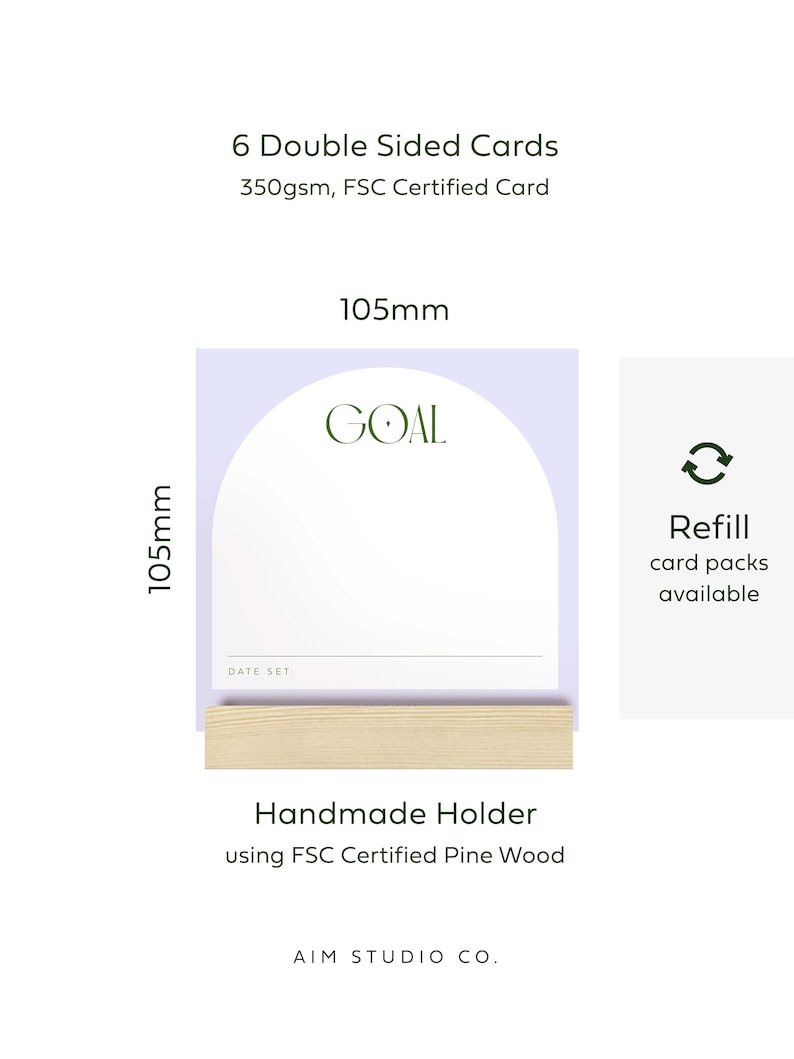 Goal Setting Cards: Personal Development Tool With Pine Wood Holder - Etsy