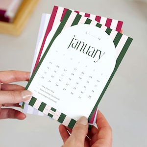 2026 Desk Calendar With Wood Stand: Monthly View, Candy Stripe Design ...