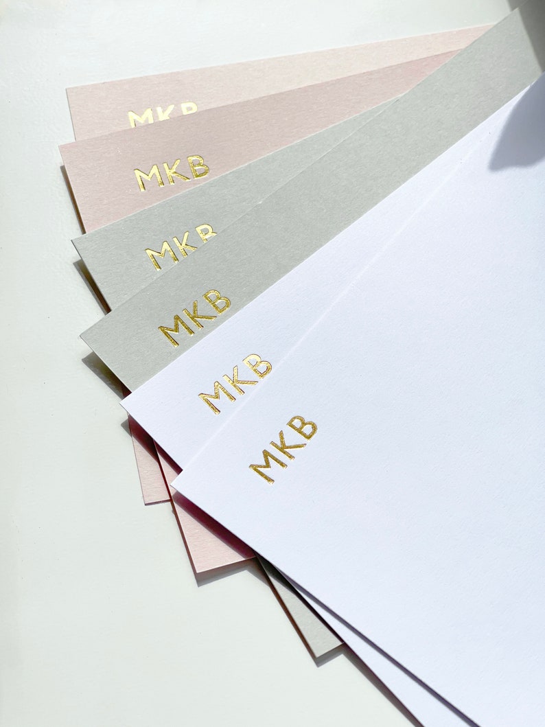 Personalised Note Cards Letterpress Notecard Set Monogram - Etsy UK