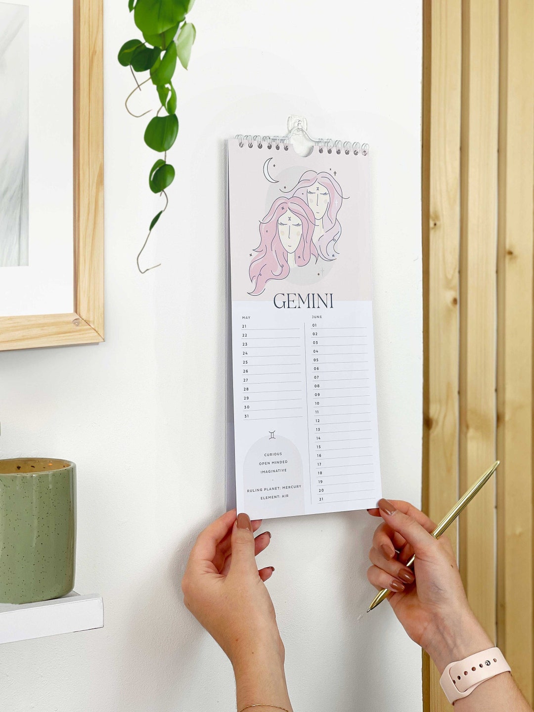 Perpetual Zodiac Birthday Calendar | Star Sign Wall Calendar ...