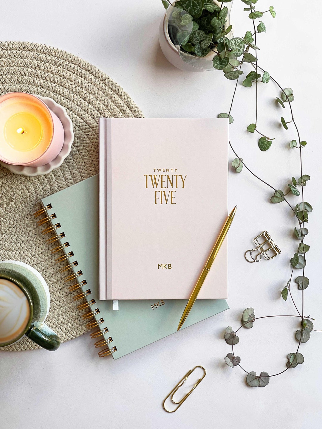 2025 Personalised Week to View Diary A5 Weekly Planner, Pink Hardback ...