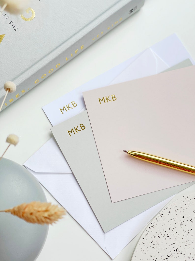 Personalised Note Cards Letterpress Notecard Set Monogram - Etsy UK