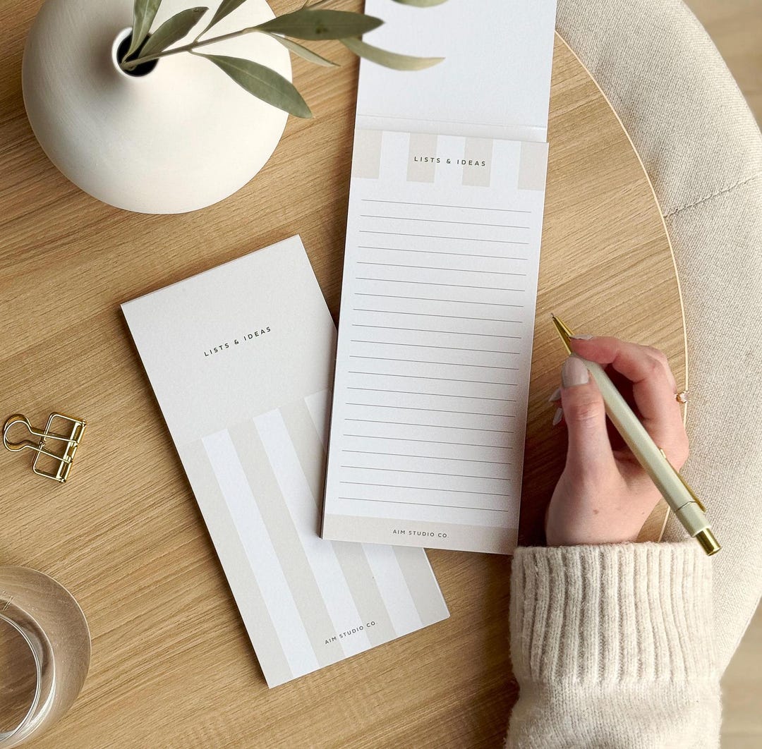 Stripe to Do List Notepad: Slim Lined Memo Pad - Etsy