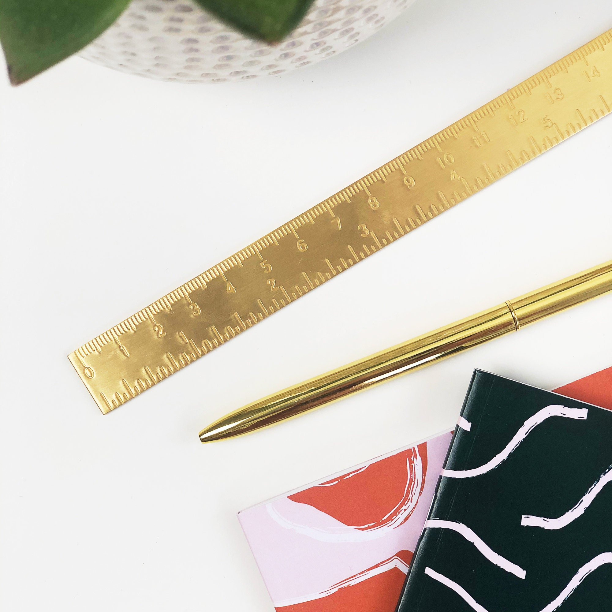 Gold Metal Ruler 15cm Brass Craft Measuring Ruler Gold Desk - Etsy UK