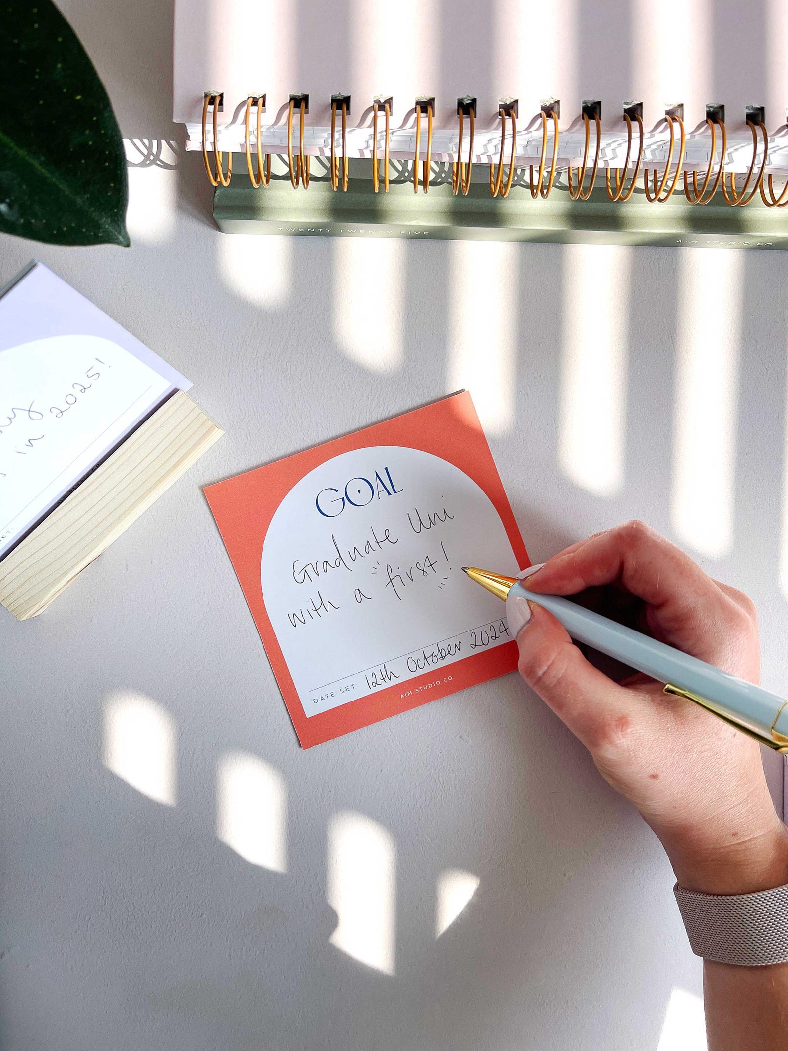 Goal Setting Cards: Personal Development Tool With Pine Wood Holder - Etsy