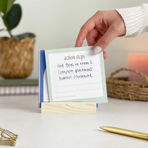Goal Setting Cards: Personal Development Tool With Pine Wood Holder - Etsy