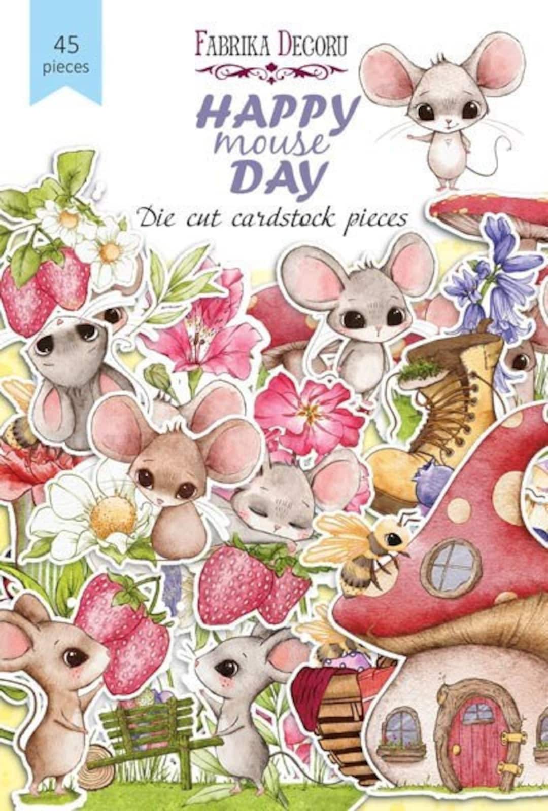Mice Scrapbook Ephemera, Junk Journal Kit, Fabrika Decoru happy Mouse ...