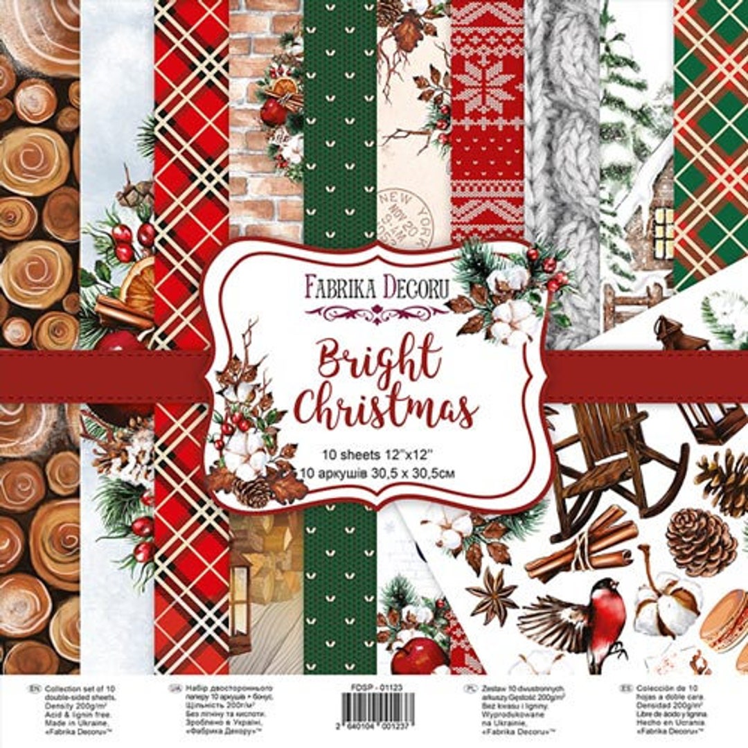 Fabrika Decoru Bright Christmas 12x12 Scrapbooking Paper Pad, Winter ...