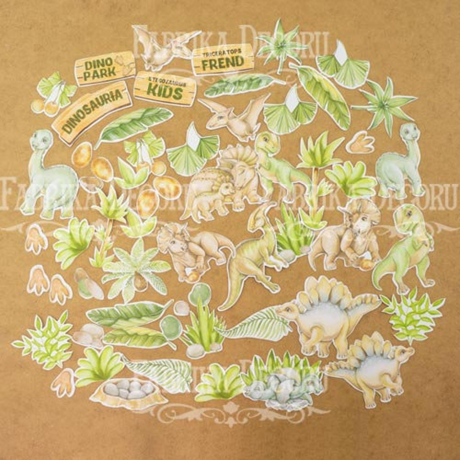 Fabrika Decoru dinosauria Scrapbooking Cardstock Die Cuts, Dinosaur ...