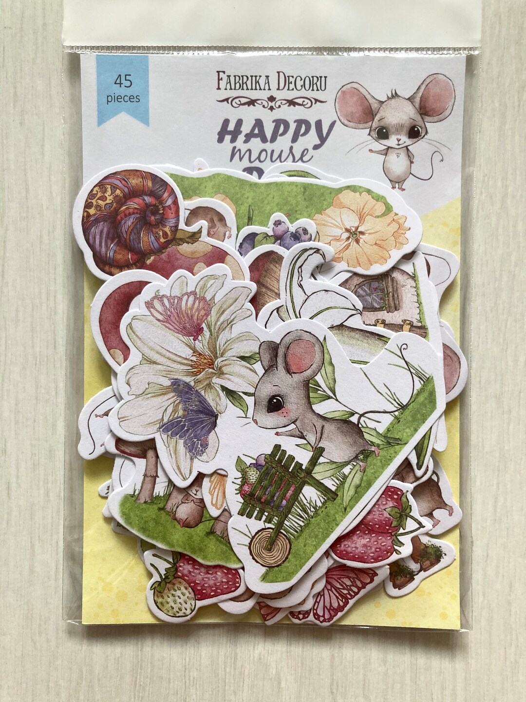 Mice Scrapbook Ephemera, Junk Journal Kit, Fabrika Decoru "happy Mouse ...