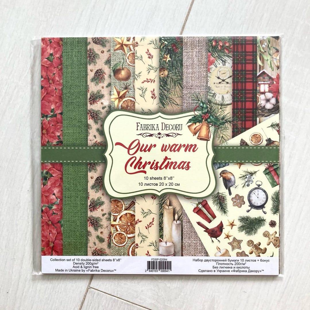 Fabrika Decoru Our Warm Christmas 8x8 Scrapbooking Paper Pad, Double ...