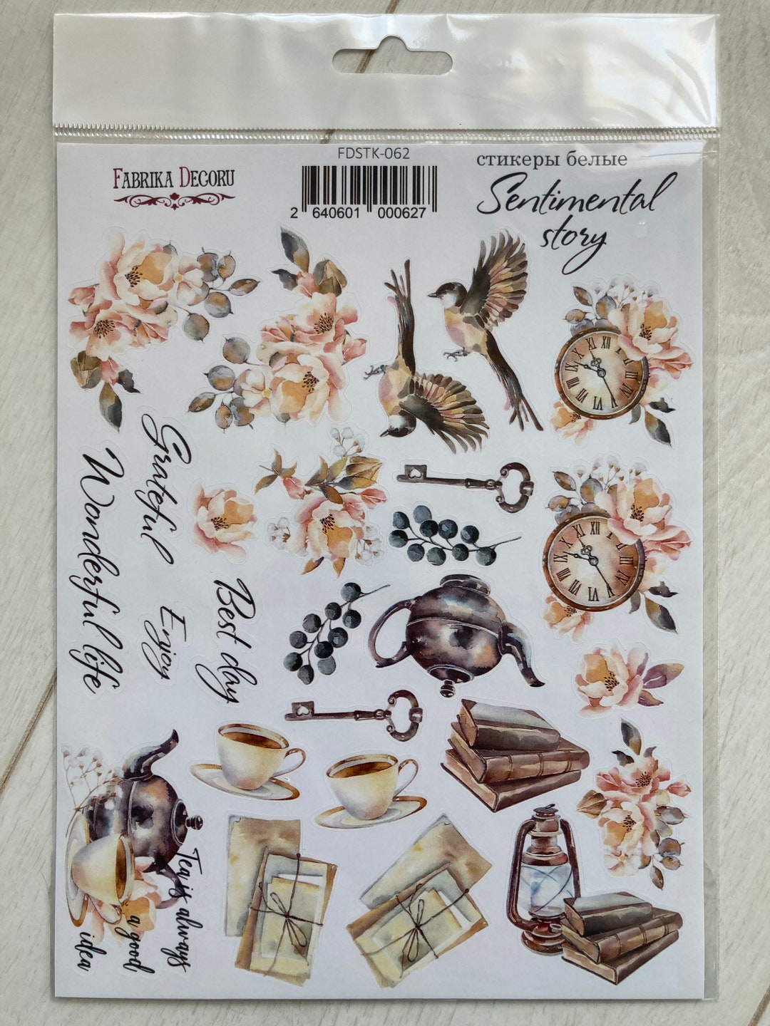 Vintage Style Sticker Sheet, Brown Journal Stickers, Fabrika Decoru ...