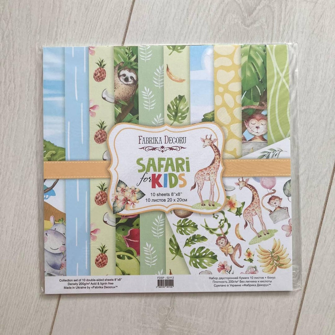 Jungle Scrapbooking Paper, Fabrika Decoru "safari for Kids" 8x8 Paper ...