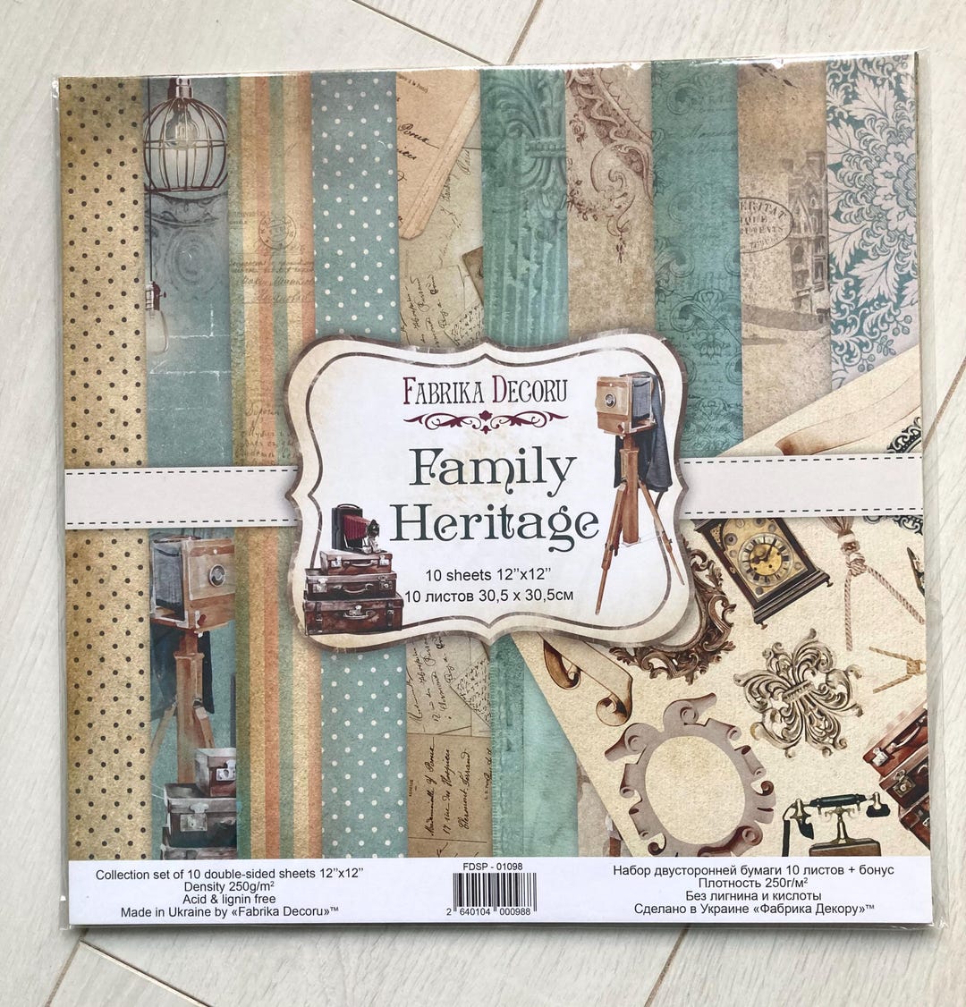 Fabrika Decoru ‘family Heritage’ 12x12 Paper Pad, Dark Scrapbooking Kit ...