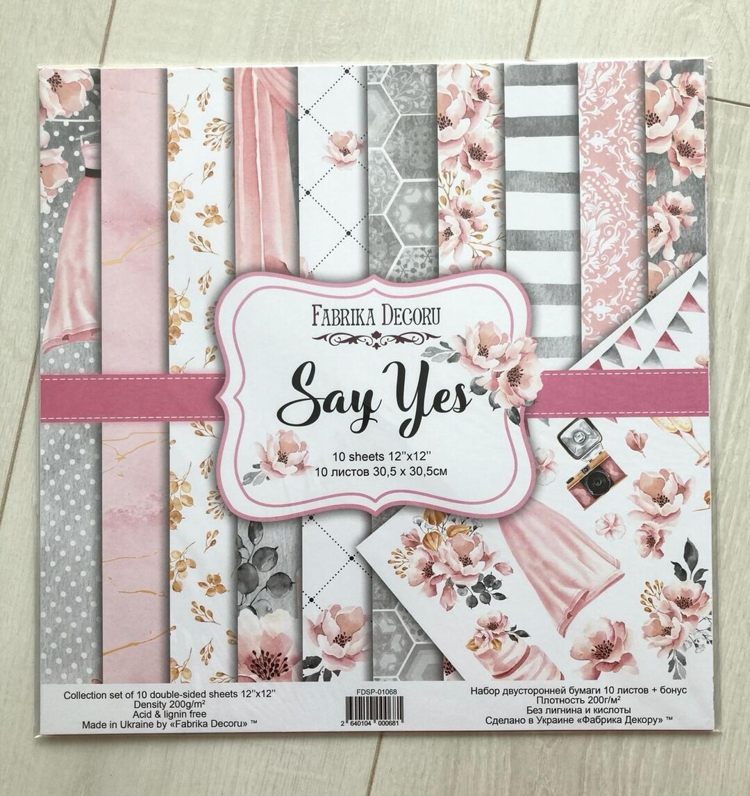 12x12 Wedding Paper Pad, Fabrika Decoru Say Yes Collection, Vintage ...