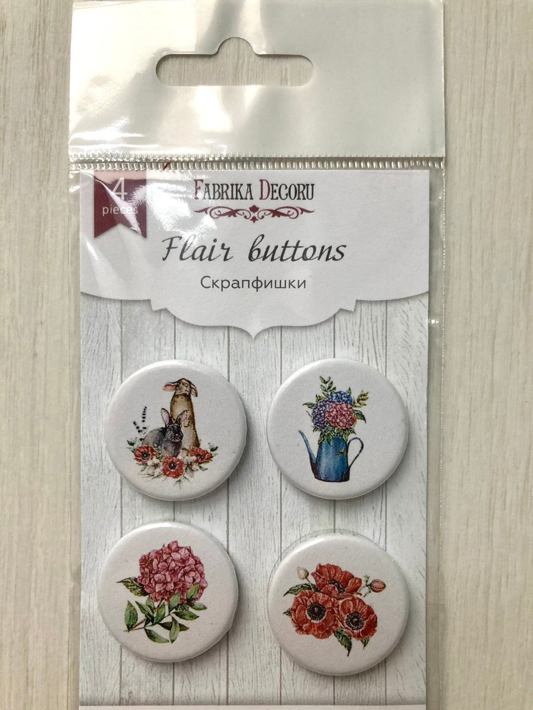 Fabrika Decoru Summer Mood Flat Back Flair Buttons, Cute Animal Metal ...