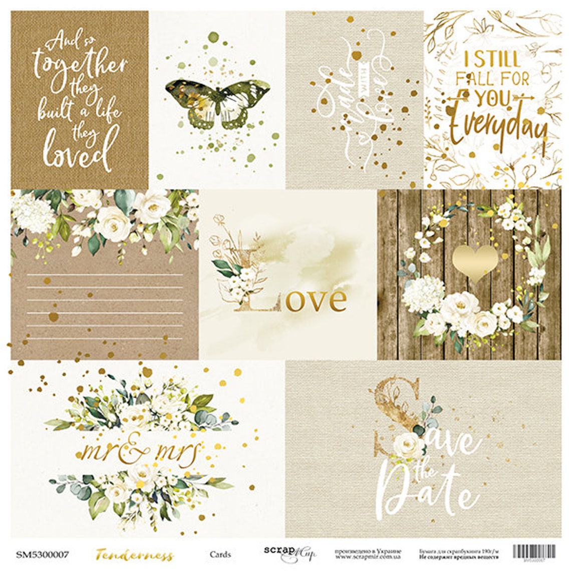 12x12 Wedding Paper Pad Scrapmir Tenderness Collection | Etsy